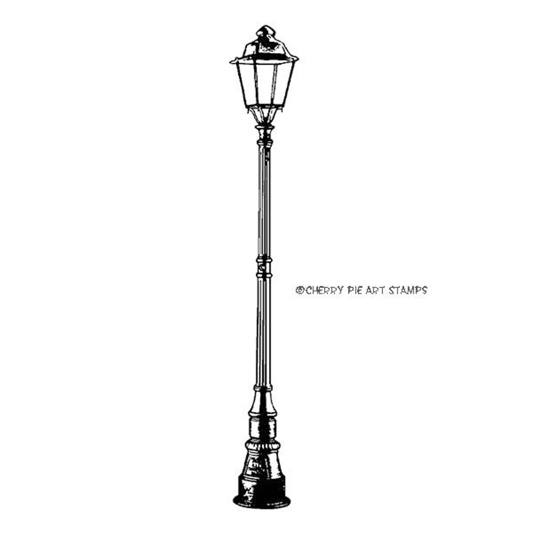 Street Lamp Post (small)- CLING Rubber Stamp by Cherry Pie D157 - Etsy