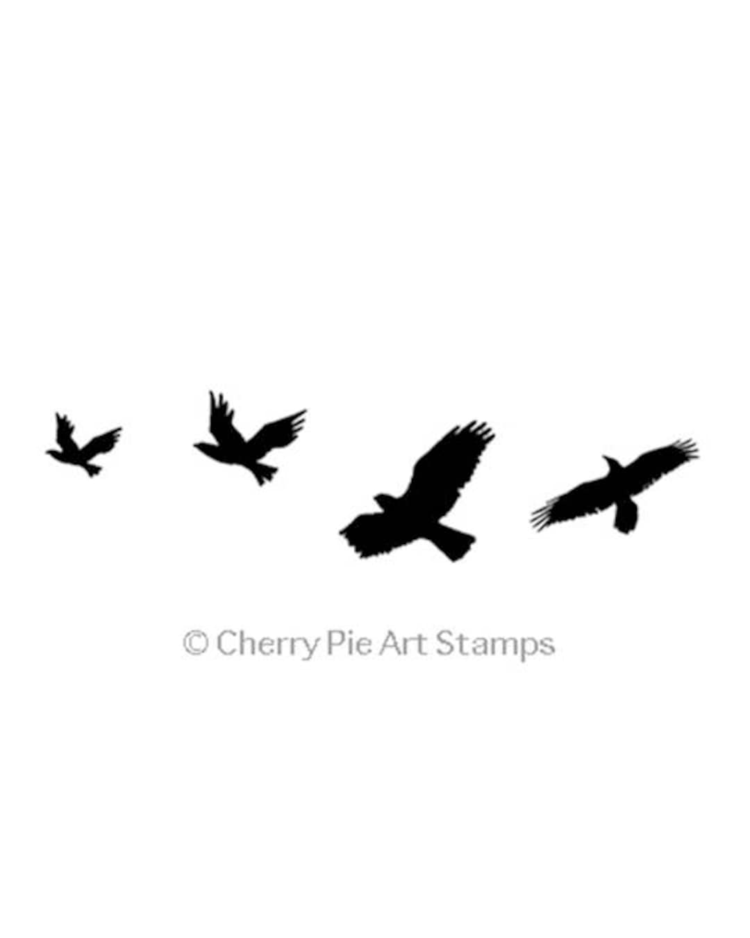 Flying Crows, Ravens, Eagles, Hawks, Birds - Cling Rubber STAMP E203 - Etsy