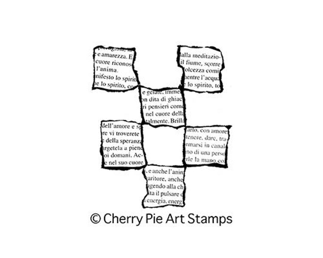 Newsprint Checkers- Art Journal - Cling Rubber STAMP by Cherry Pie Q509 ...