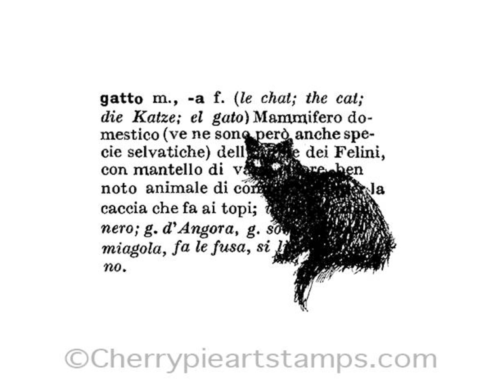 Italian Dictionary CAT CLING Rubber Stamp Q503 - Etsy