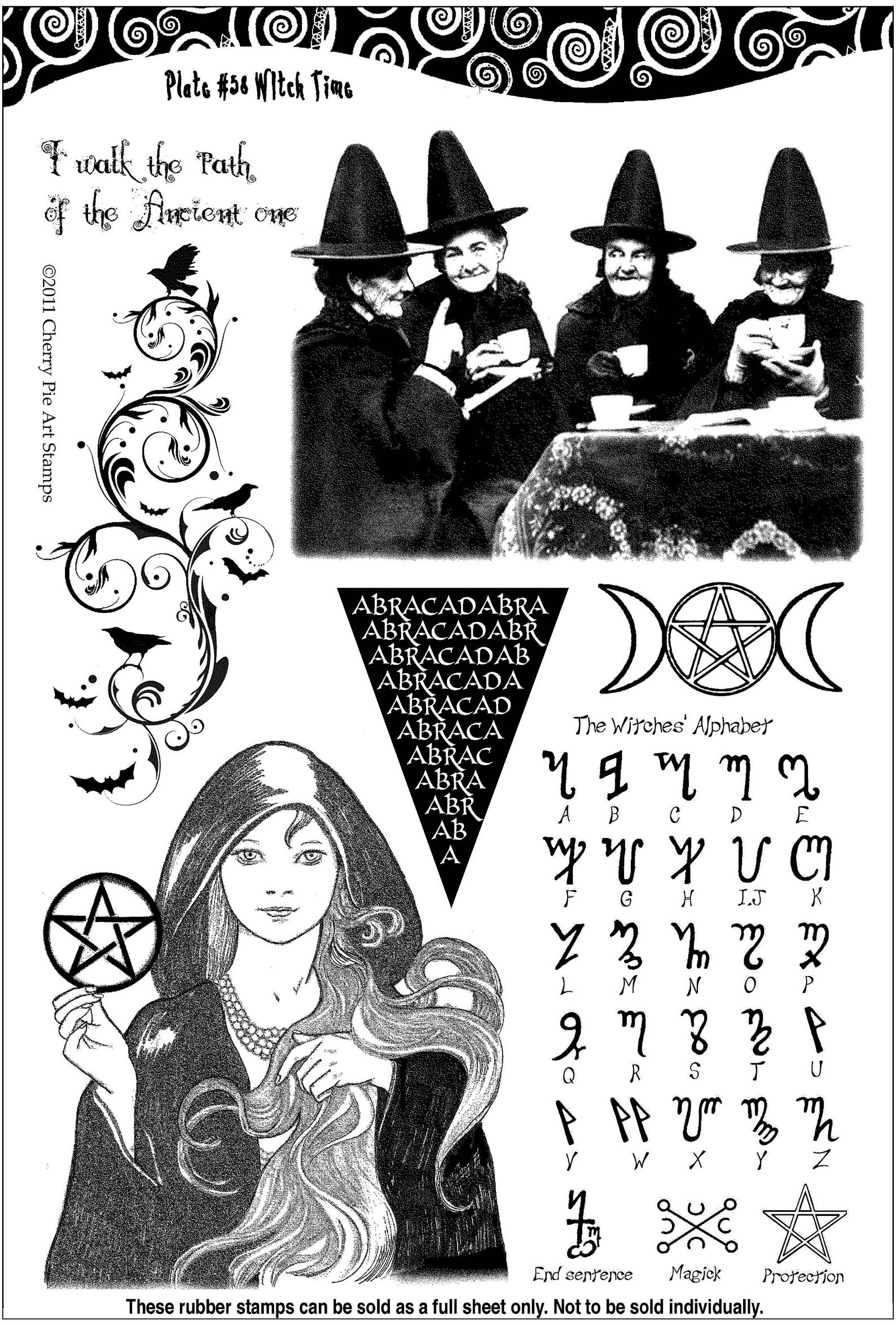 Witch Time Pagan Goddess Witch Alphabet Set of Unmounted | Etsy