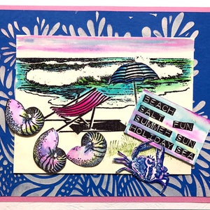 BEACH Set of 16 Sea Scenic RUBBER STAMPS by Cherry Pie Art Stamps ...