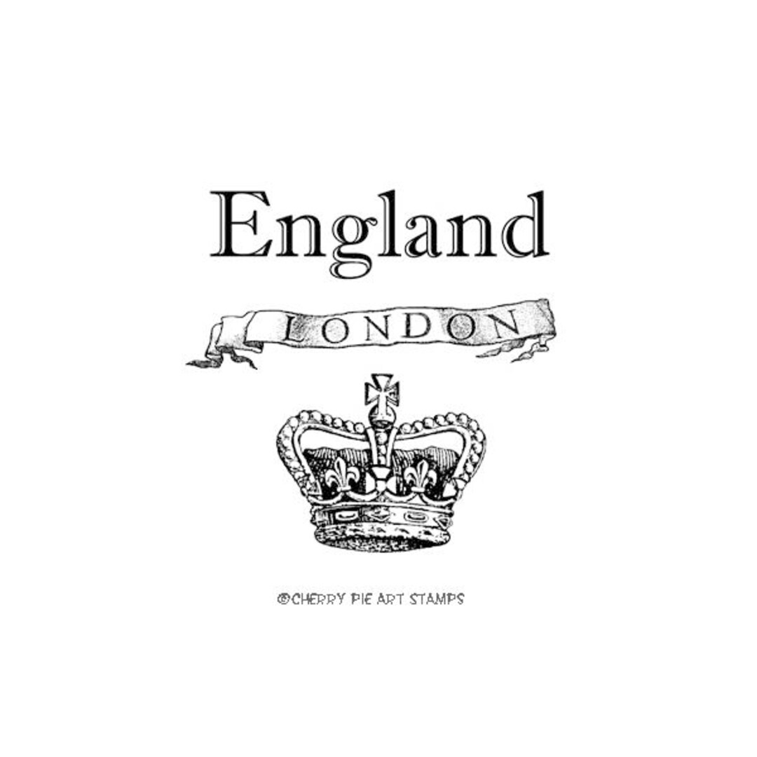 LONDON Sign, ENGLAND, Queen's Crown- Set of 3 Cling Rubber Stamps Q490 ...