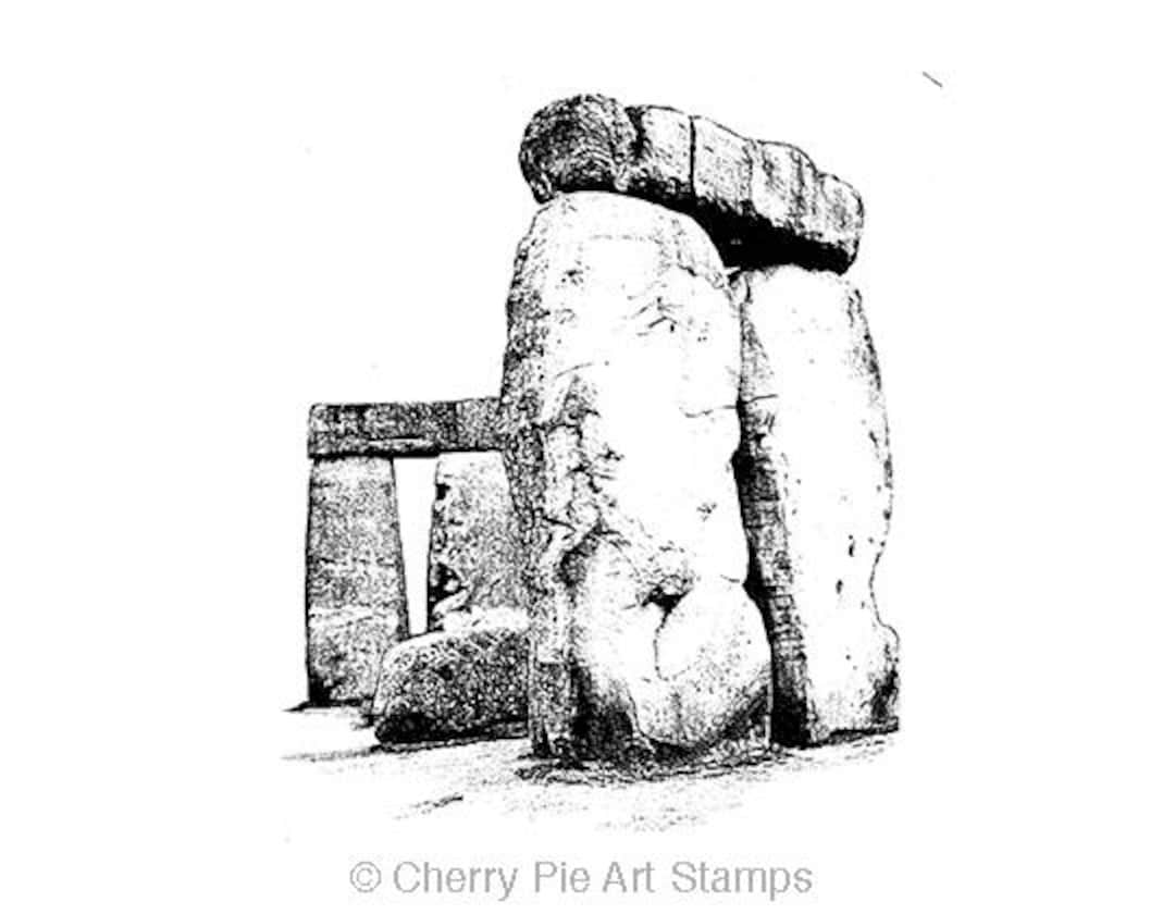 STONEHENGE, Celtic Monoliths- CLING STAMP- Rubber Stamp by Cherry Pie ...