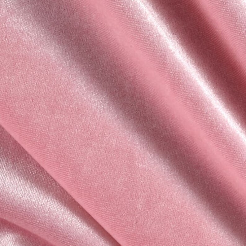 Pink Stretch Silky Velvet Fabric, Velvet Fabric by the Yard, Limited ...