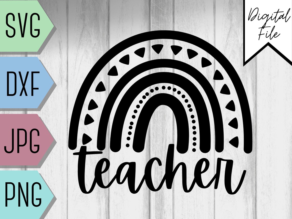 Teacher SVG Teacher Rainbow Svg Teacher Svg Rainbow Teacher - Etsy