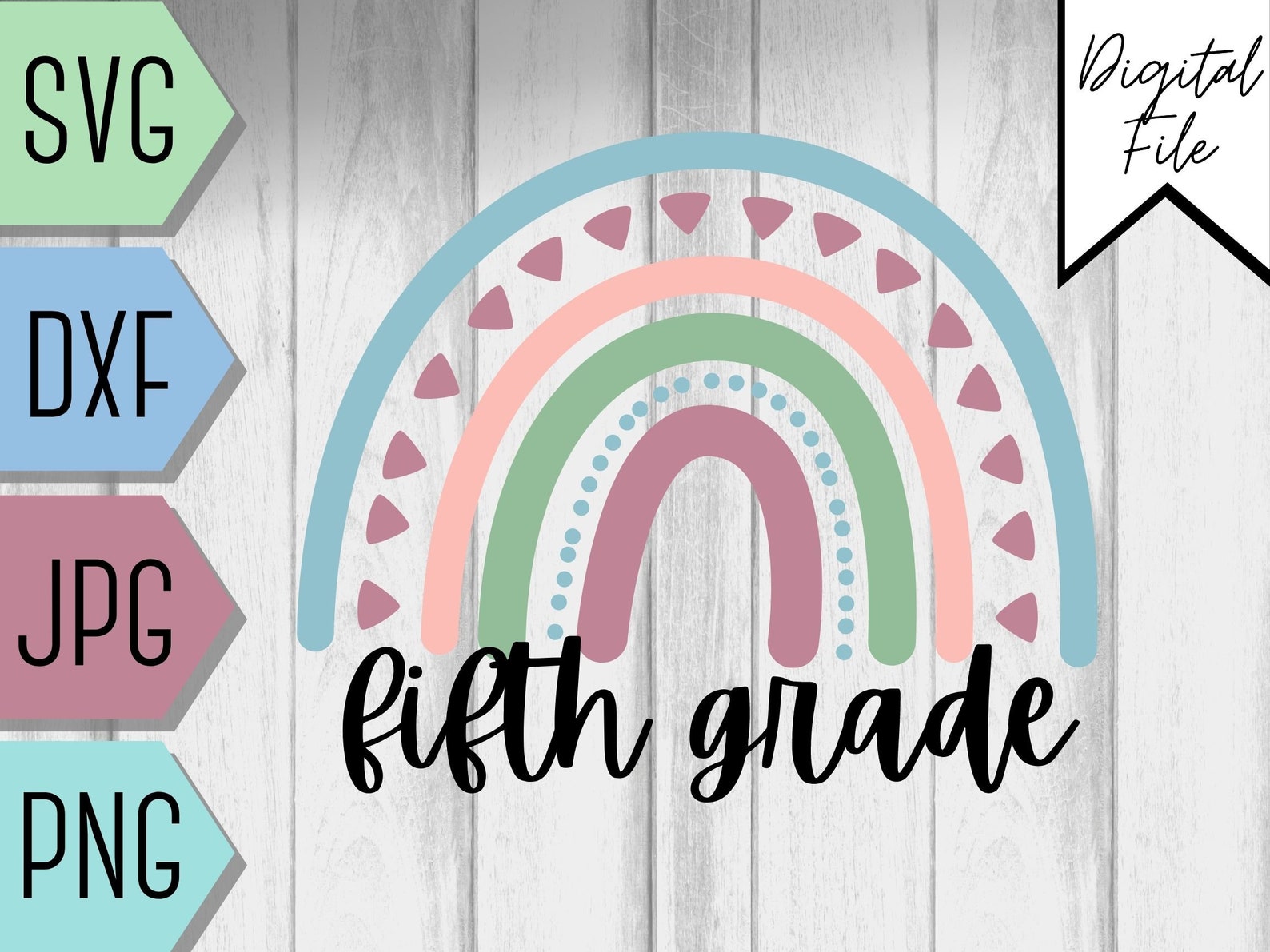 Teacher Rainbow Svg - Grade Level Svg, Grade Level Rainbow Svg, First ...