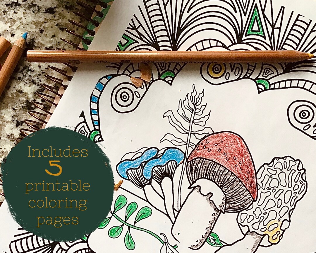 Nature Inspired Coloring Pages - DIGITAL Coloring Pages - Instant ...