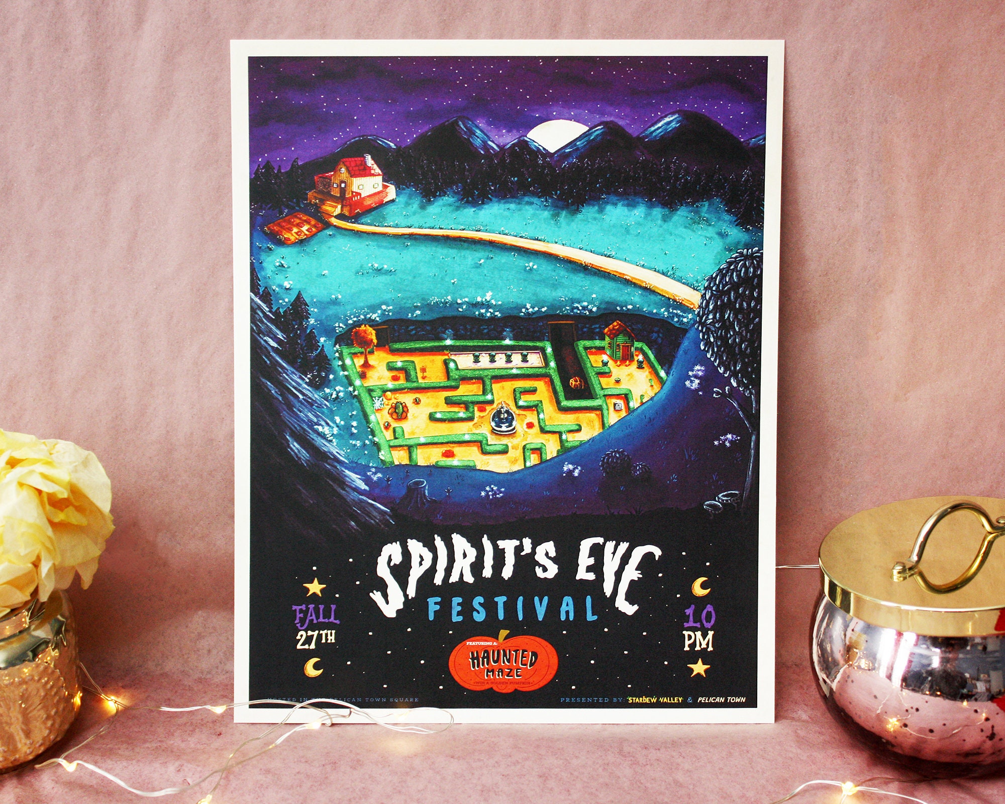 Spirit's Eve Festival Poster stardew Valley Art Print - Etsy