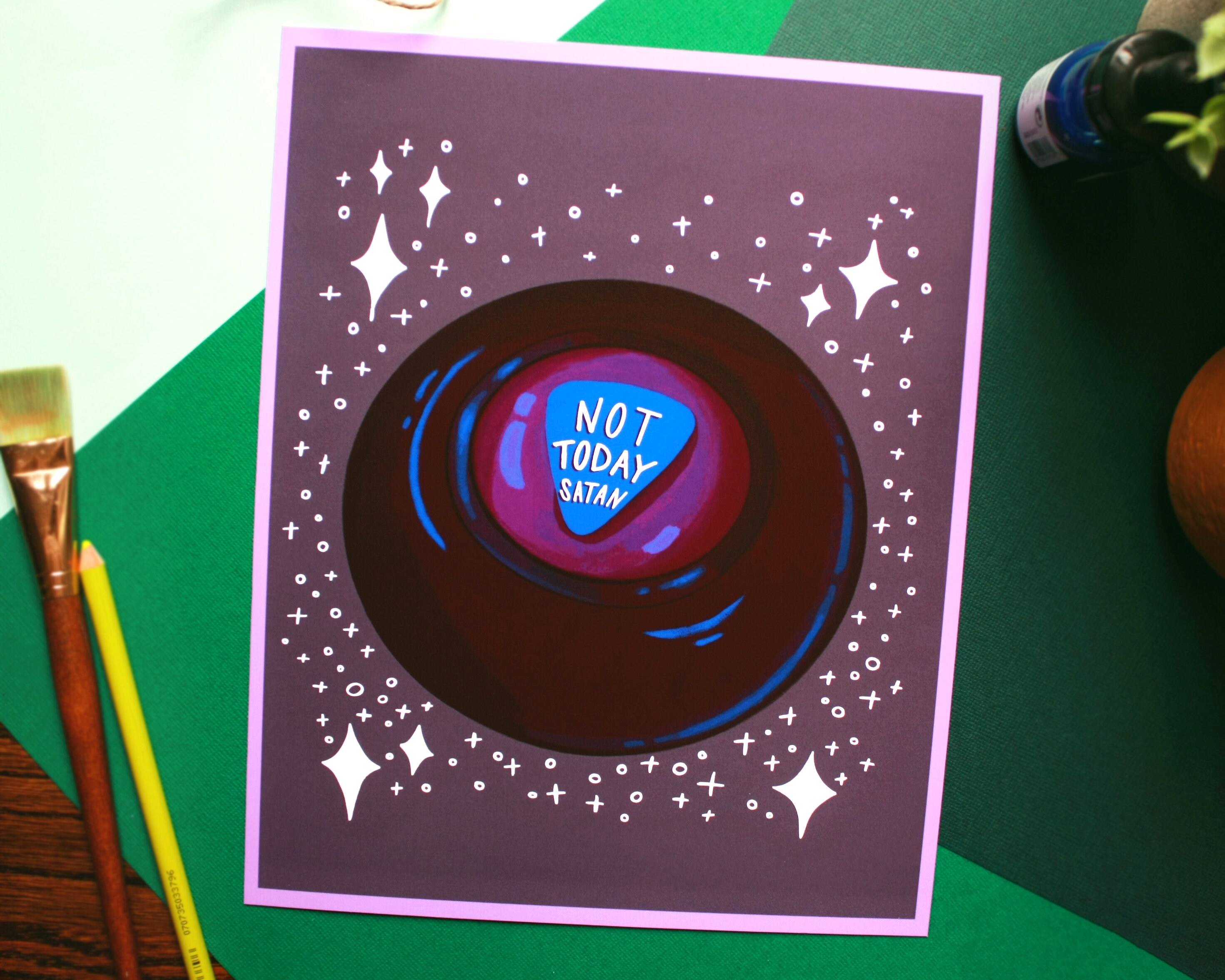 Not Today Satan Print Art Print | Etsy