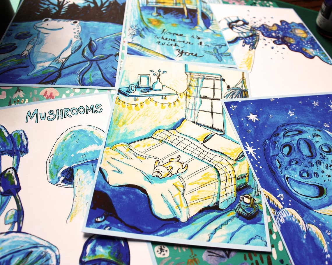 Mini-inktober 2020 Art Print Set - Etsy