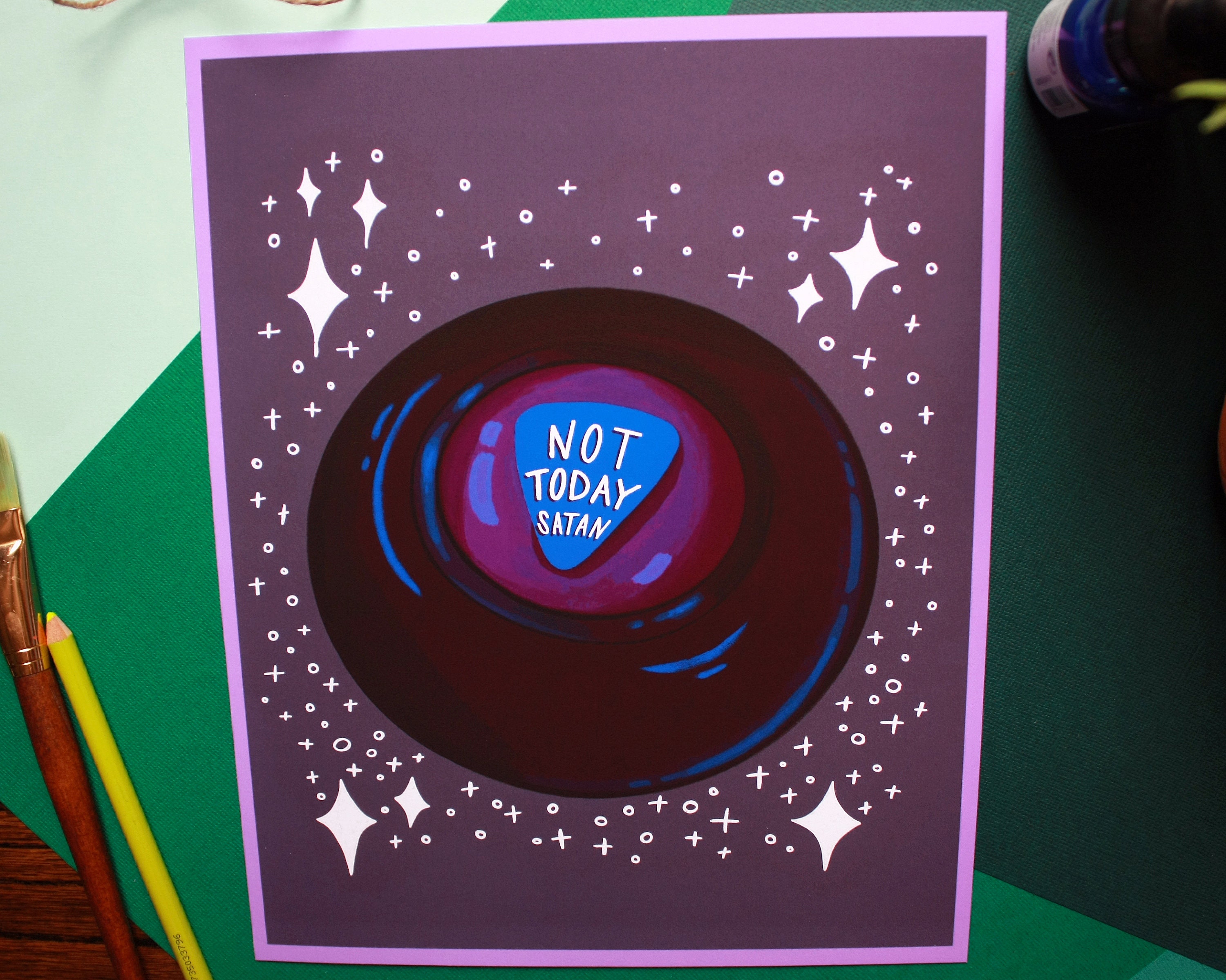 Not Today Satan Print Art Print | Etsy