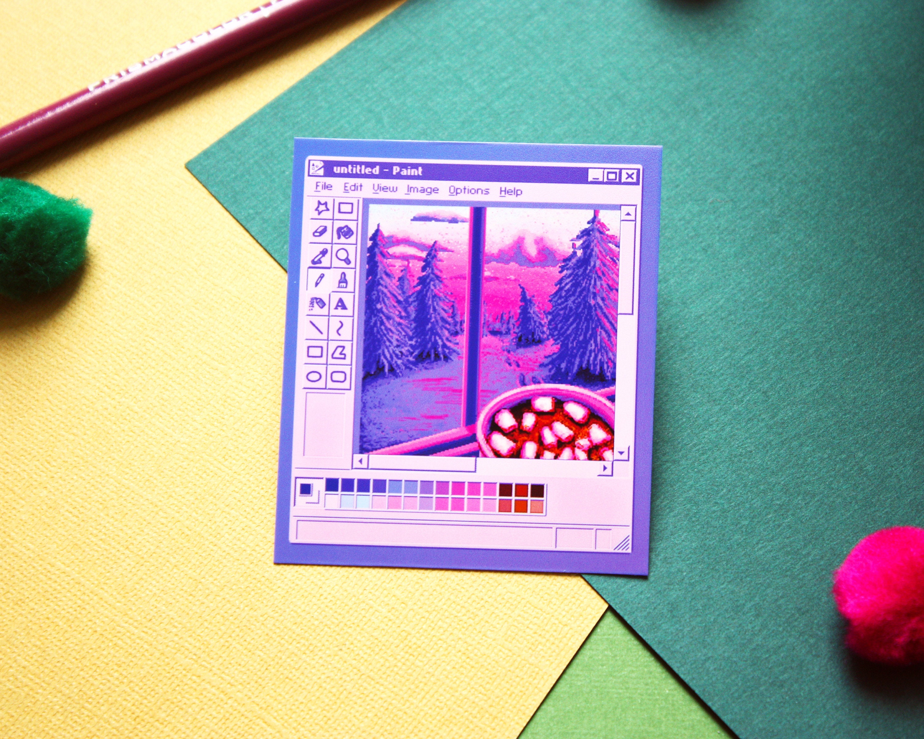 Pixel Art Paint Die-Cut Stickers | Etsy