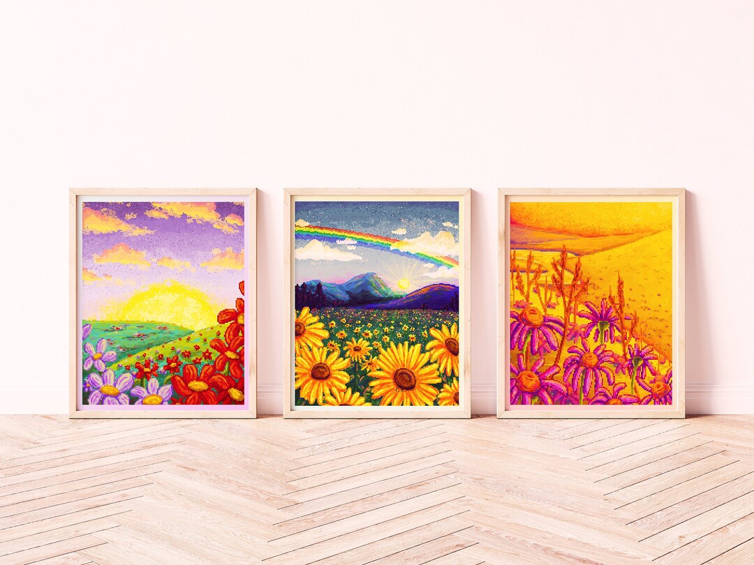 Spring Evenings Pixel Art Prints - Etsy