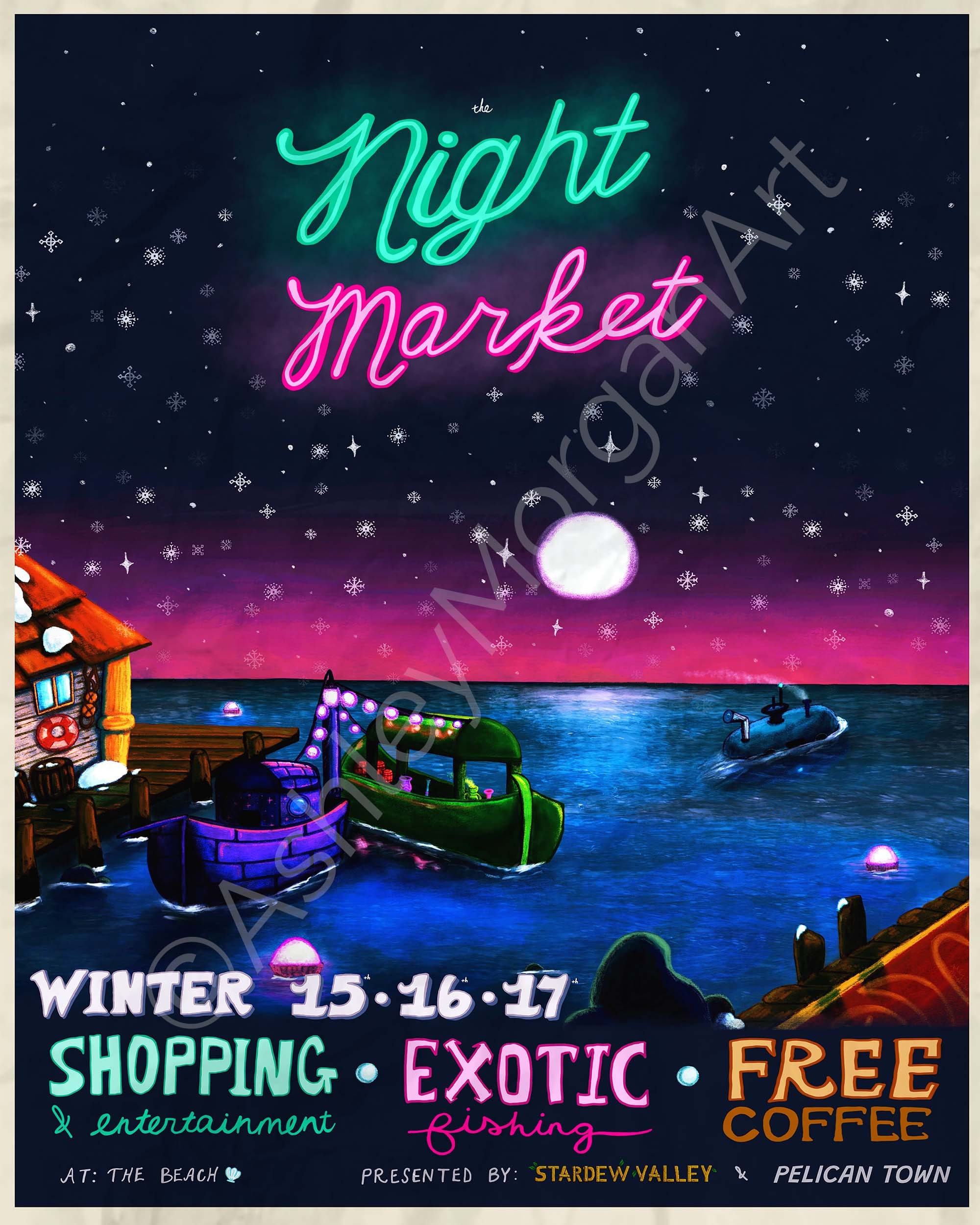 The Night Market Promo Poster (stardew Valley) Art Print - *DIGITAL ...