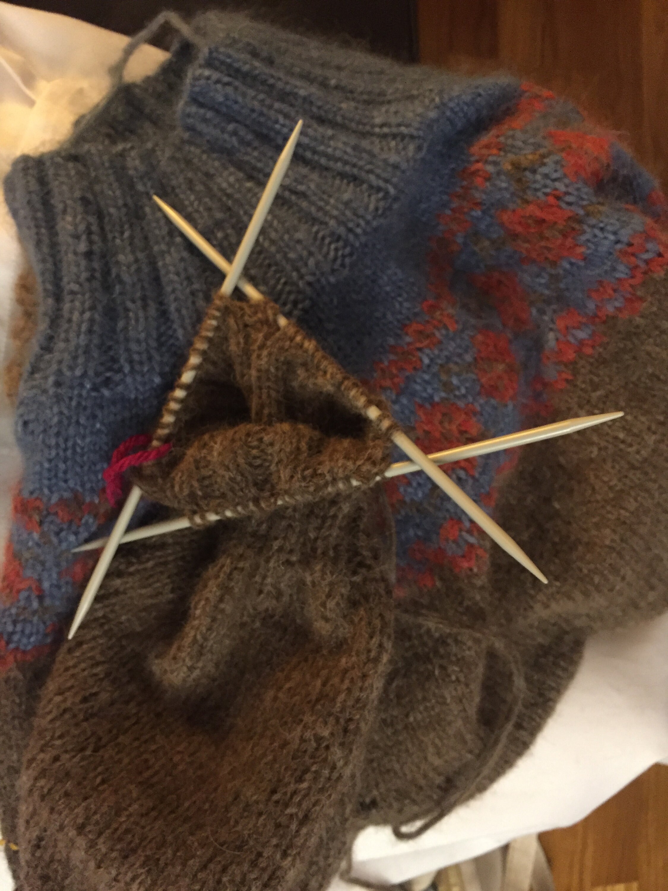 Hand Knitted Top Down Pullover. Yoke With Beautiful Drawing and Very ...