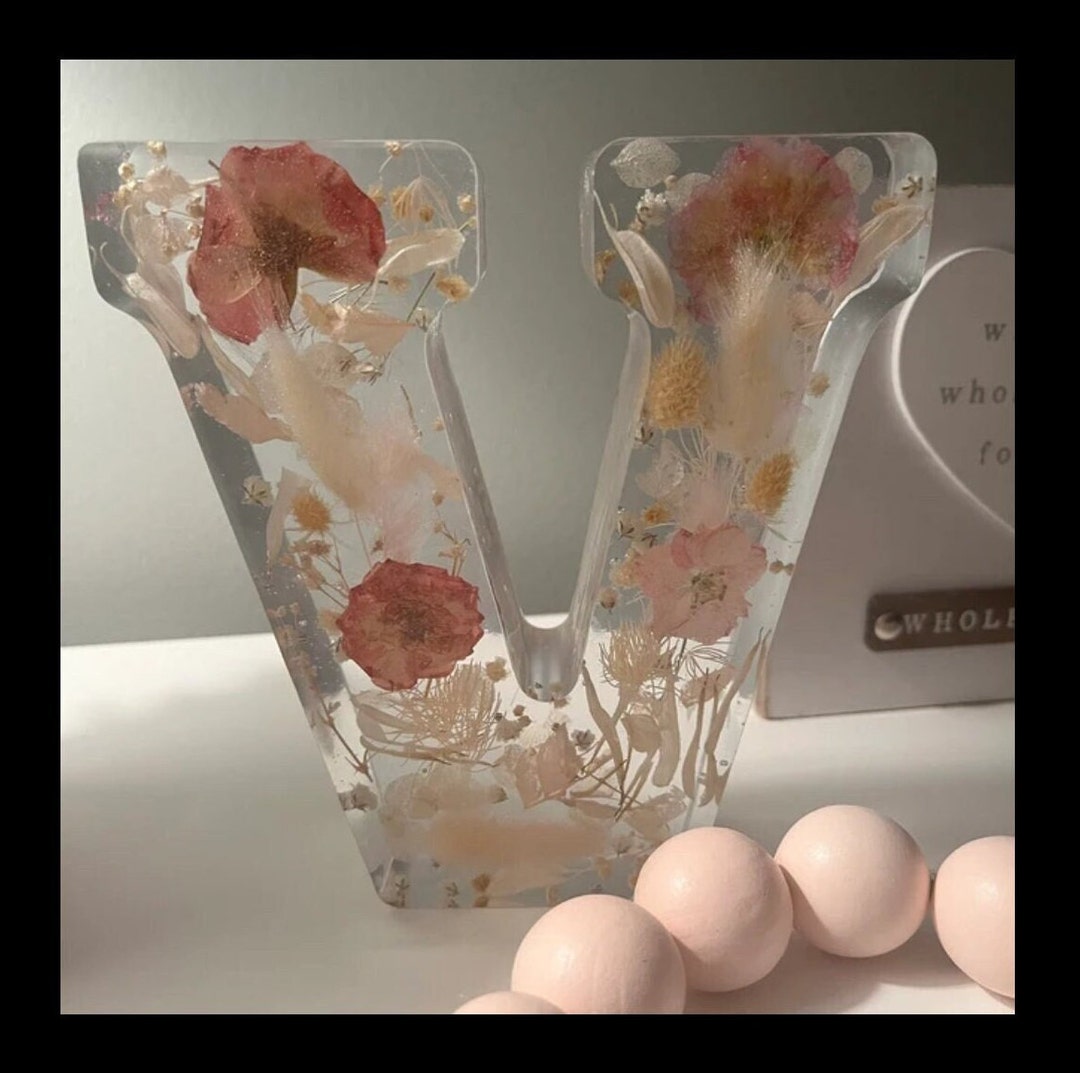Floral Resin Epoxy Letters | Custom | Gifts | Decor| Wedding | Memorial ...
