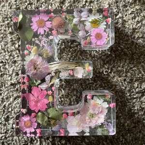 Floral Resin Epoxy Letters | Custom | Gifts | Decor| Wedding | Memorial ...