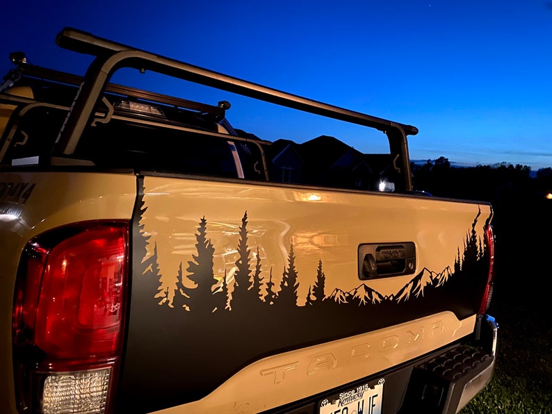 3rd Gen Tacoma Tailgate Mountain Forest Decal - Etsy