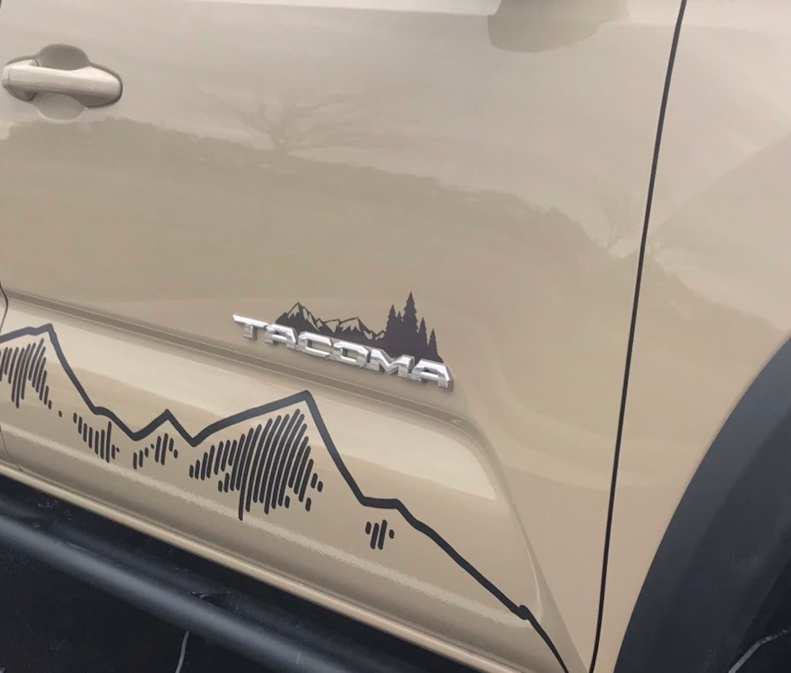 3rd Gen Tacoma Mountain Decal With Evergreens Tacoma Mountain - Etsy
