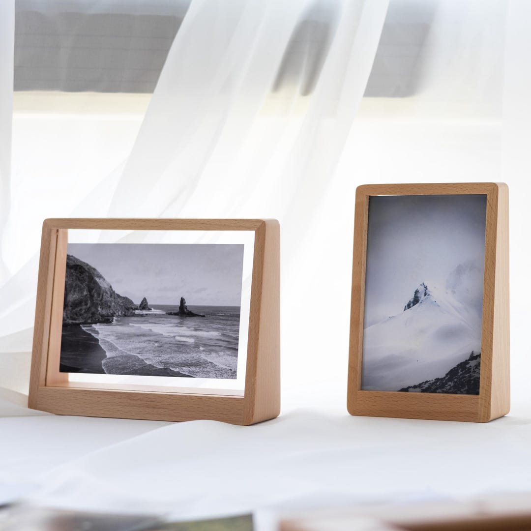 Solid Beechwood Photo Frame: Rustic Standing Picture Frame - Etsy