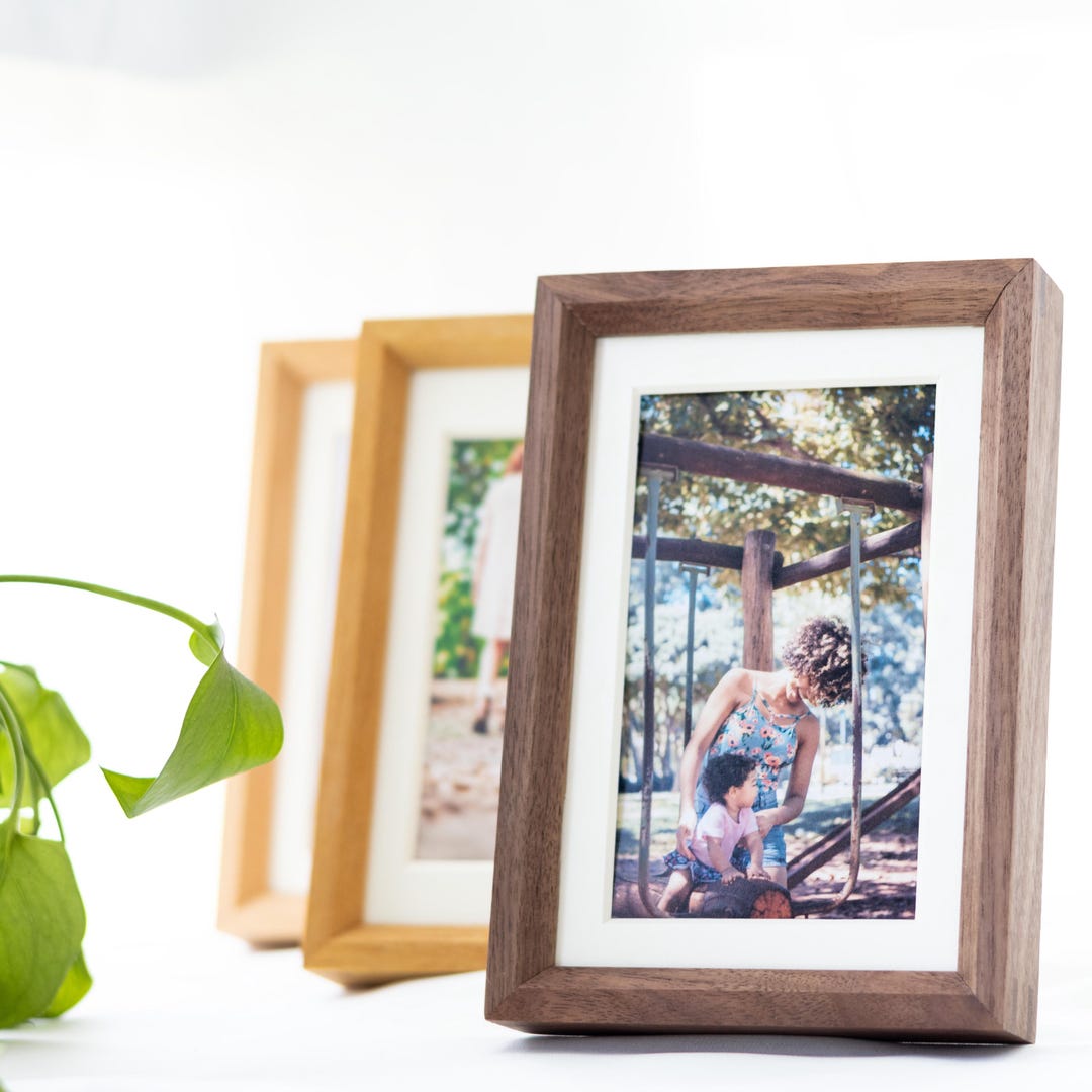 BLESS HSH Solid Wood Picture Frame Rustic Walnut Wood Photo Frame Set ...
