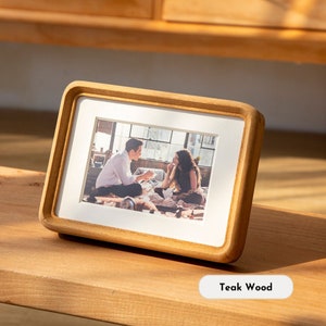 STAR- Solid Wood Picture Frame, Rustic Walnut Teak Wood Photo Frame Set ...