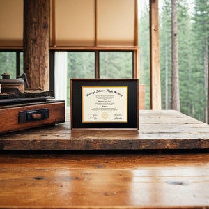 HONOR- Solid Walnut Wood Diploma Frame, College Diploma Plaque, 8.5x11 ...