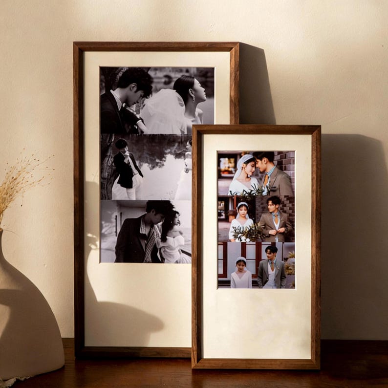 Solid Wood Photo Strip Frame - Handmade Wooden Frame for Wedding ...