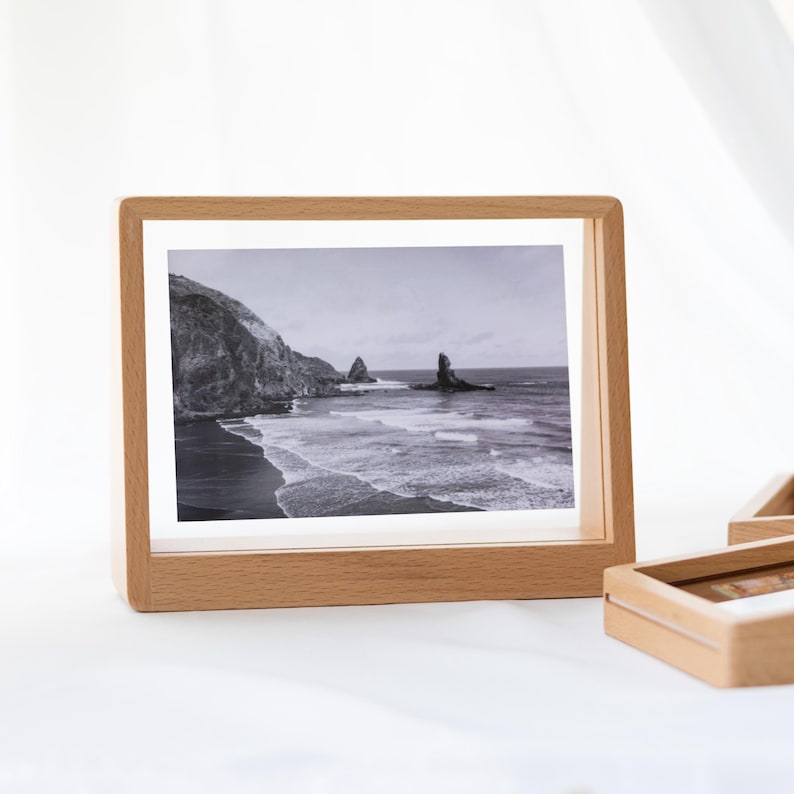 Solid Beechwood Photo Frame, Rustic Standing Picture Frame, Floating ...