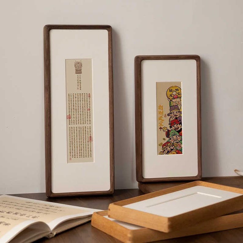 Solid Walnut & Teak Wood Photobooth Strip, Travel Memory Frame, Display ...