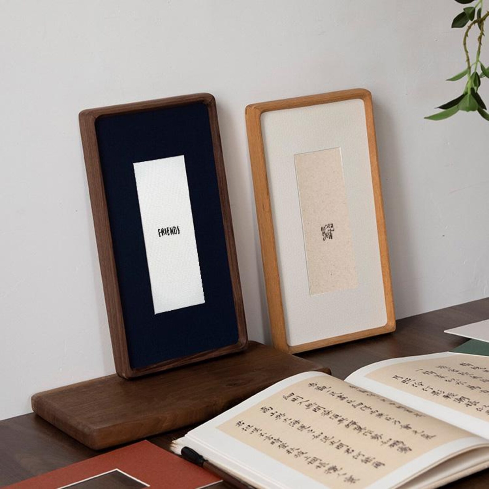 Solid Walnut & Teak Wood Photobooth Strip, Travel Memory Frame, Display ...