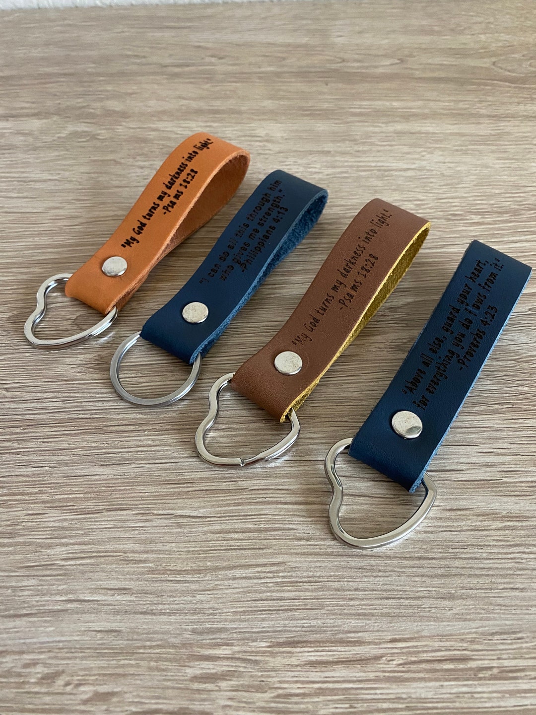 Handmade Leather Keychain, Gift Leather Keychain, Custom Leather ...