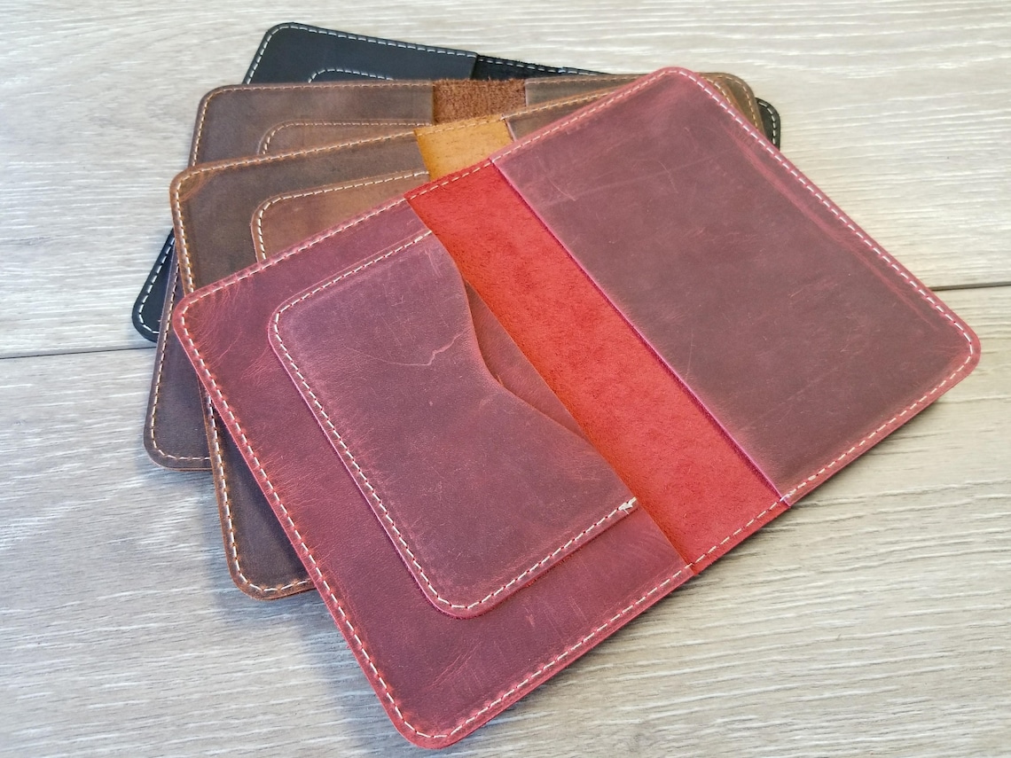 Mens Wallet, Travel Journal With Pockets, Passport Wallet, Leather ...