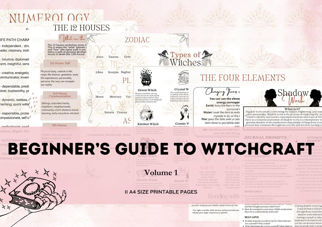 11 PAGES BUNDLE! Book of Shadow, Grimoire, Basic Witchcraft Information Bundle, Beginner Guide ...