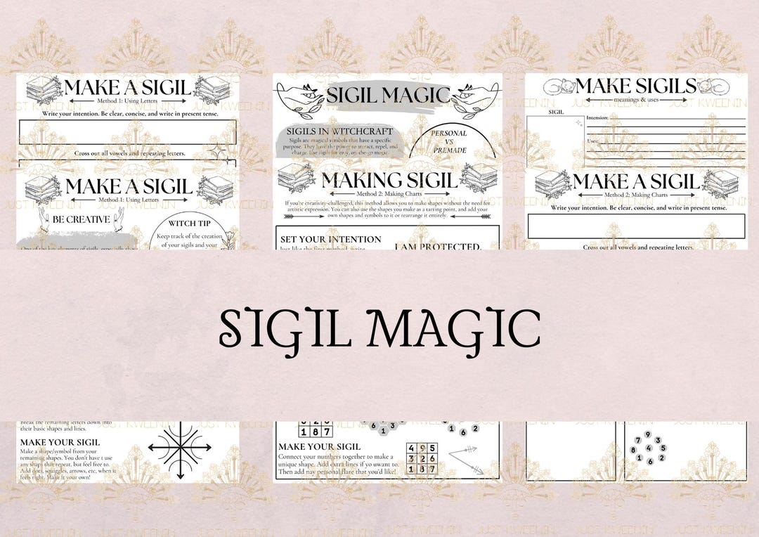 Sigil Guide and Planner, Learn How to Create Sigils, Worksheets to ...