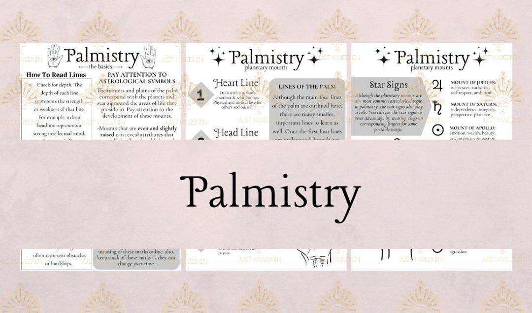 Palmistry Basics, Palm Reading Grimoire Pages, Palmistry Your Personal ...