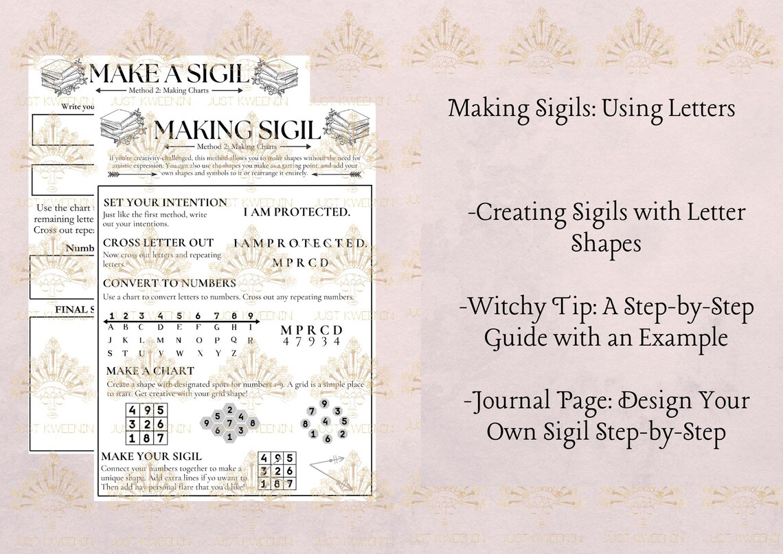 Sigil Guide and Planner, Learn How to Create Sigils, Worksheets to ...