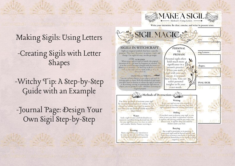 Sigil Guide and Planner, Learn How to Create Sigils, Worksheets to ...