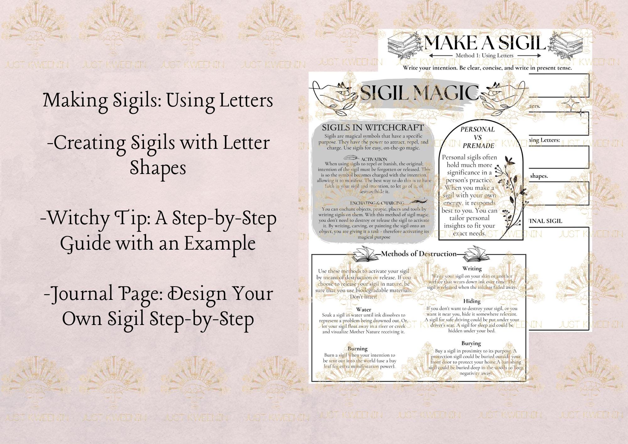 Sigil Guide and Planner, Learn How to Create Sigils, Worksheets to ...
