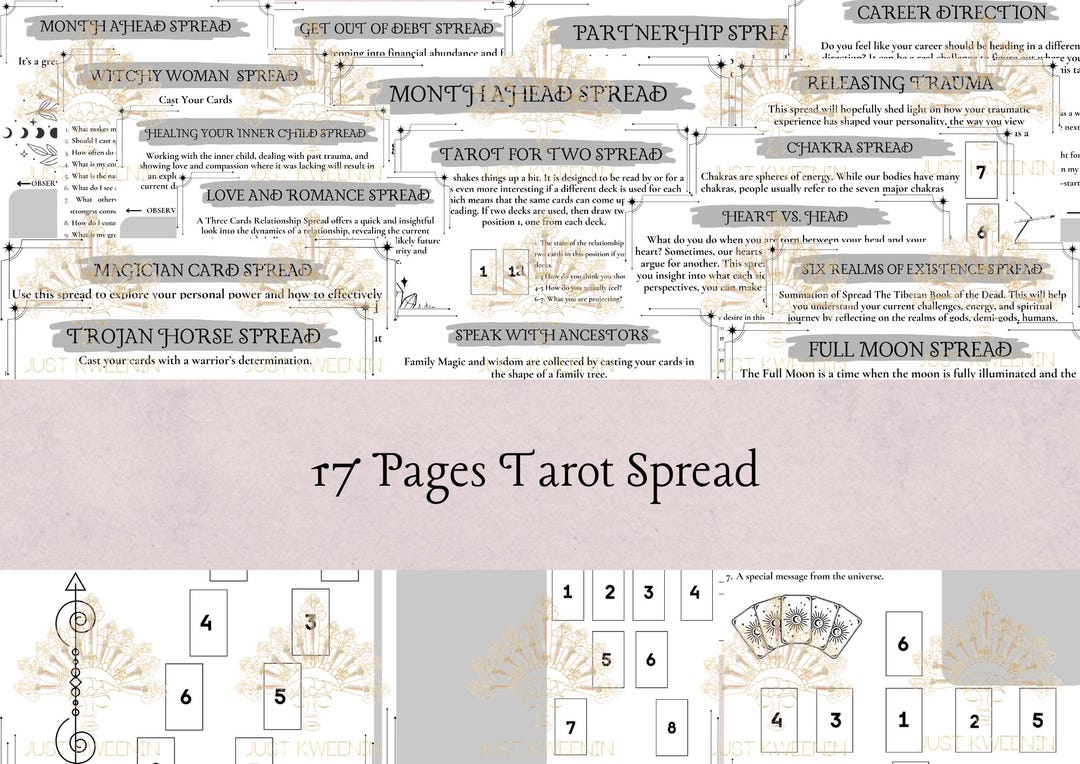 Tarot, Oracle Spread, Beginner Tarot Spread, 17 Tarot Spreads for ...