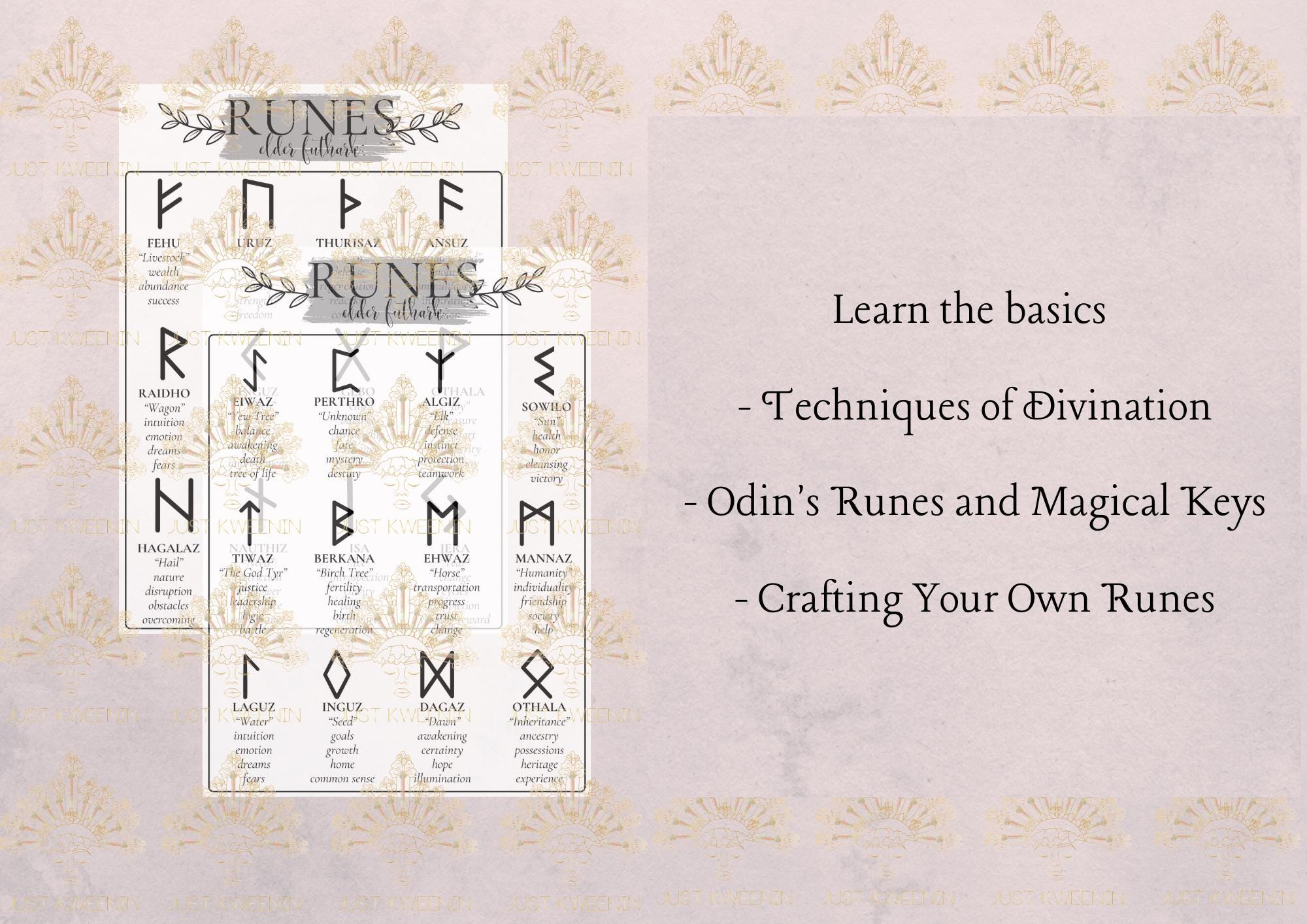 Elder Futhark Runes | Rune Cheat Sheets | Rune Guide | Instant Download ...