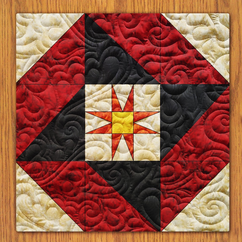 Ninja Star Quilt Block PDF Pattern With Video Tutorial 6 | Etsy