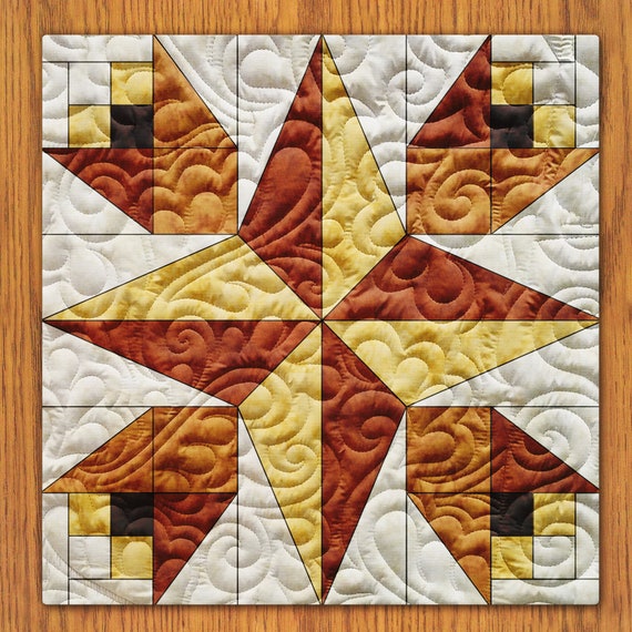 20 and 24 Inch Size Versions Included Shining Tulips Star Quilt Block PDF Pattern With Video ...