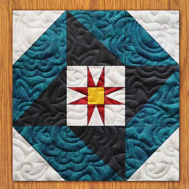 Ninja Star Quilt Block PDF Pattern With Video Tutorial 6 | Etsy