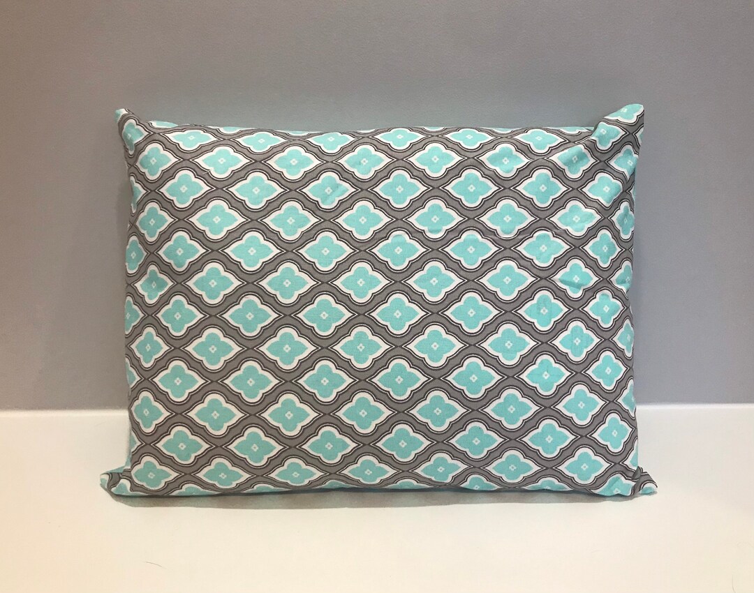 Teal, White and Gray Ogee Print Pillow - Etsy
