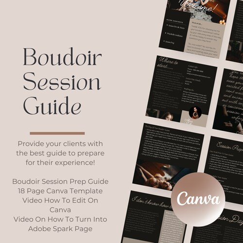 BOUDOIR SESSION GUIDE Canva Template - Etsy