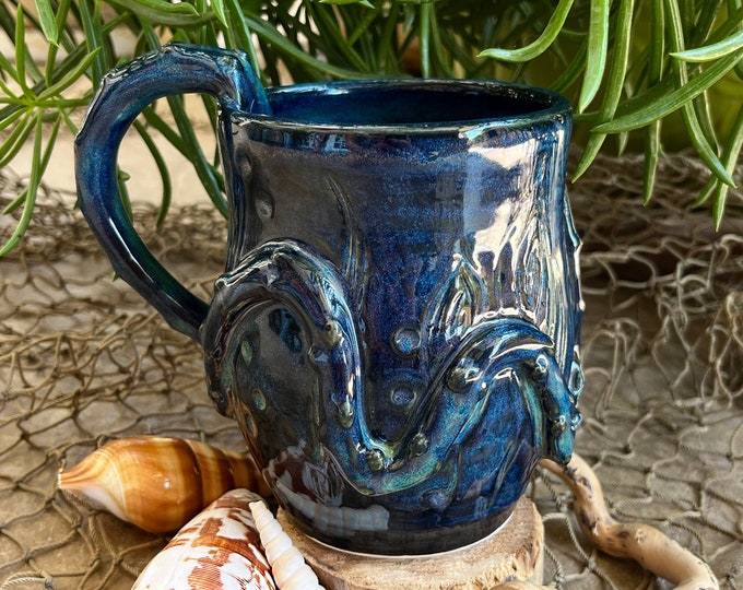 Octopus Mugs Pottery // Octopus Mugs, Octopus Gifts, Coffee Mugs, Ocean ...