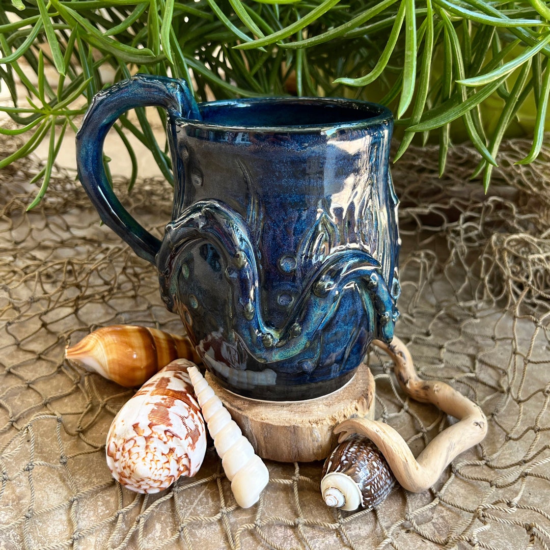 Octopus Mugs Pottery // Octopus Mugs, Octopus Gifts, Coffee Mugs, Ocean ...