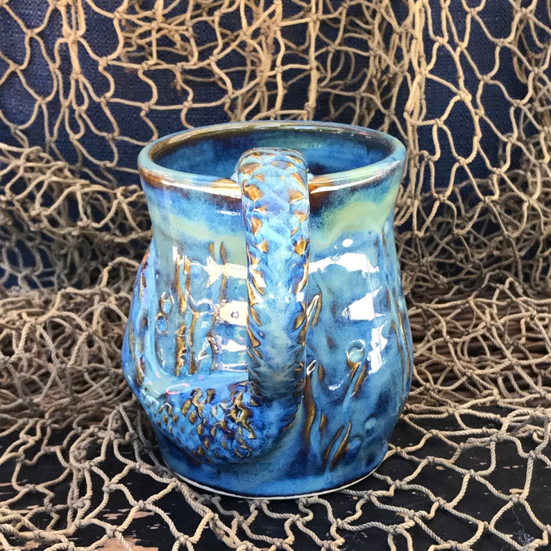 Mermaid Mugs Pottery // Mermaid Tail Mugs Mermaid Gifts | Etsy